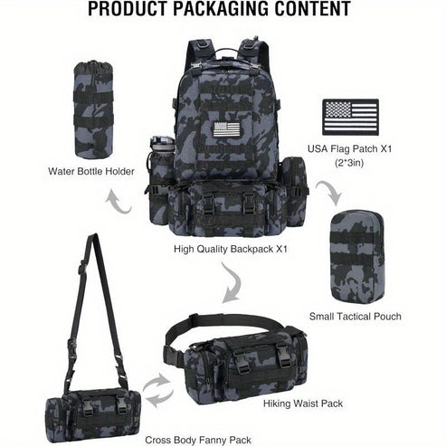 60L Military Tactical Backpack for Men - Large 3 Day Assault Pack ...